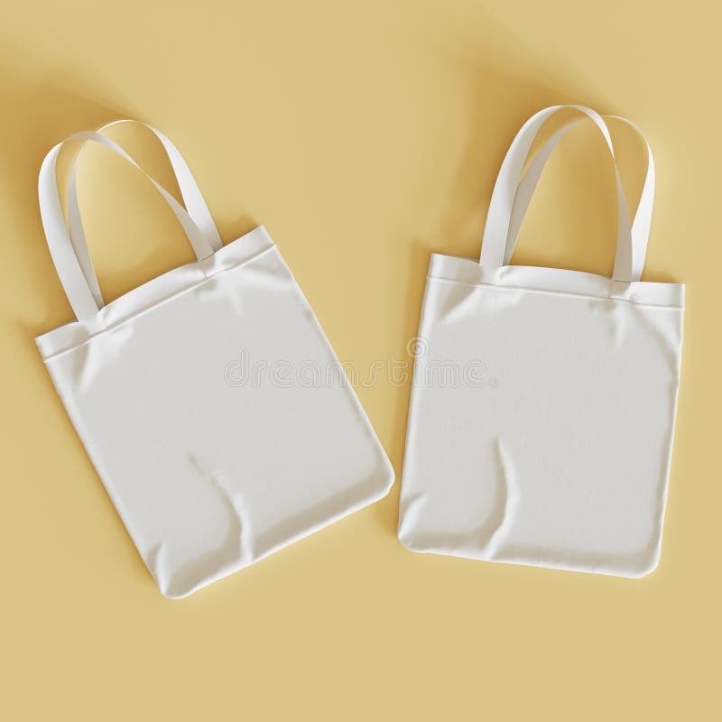 Tote Bag White Color Realistic Textures Stock Illustration ...