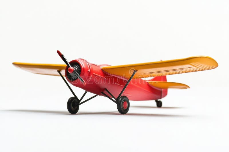 Realistic Toy Airplane in Bright Colors on a Clean White Background for ...
