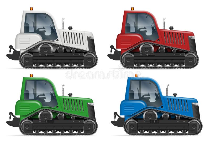 Green Tractor with Agricultural Tank Side View Vector Illustration ...