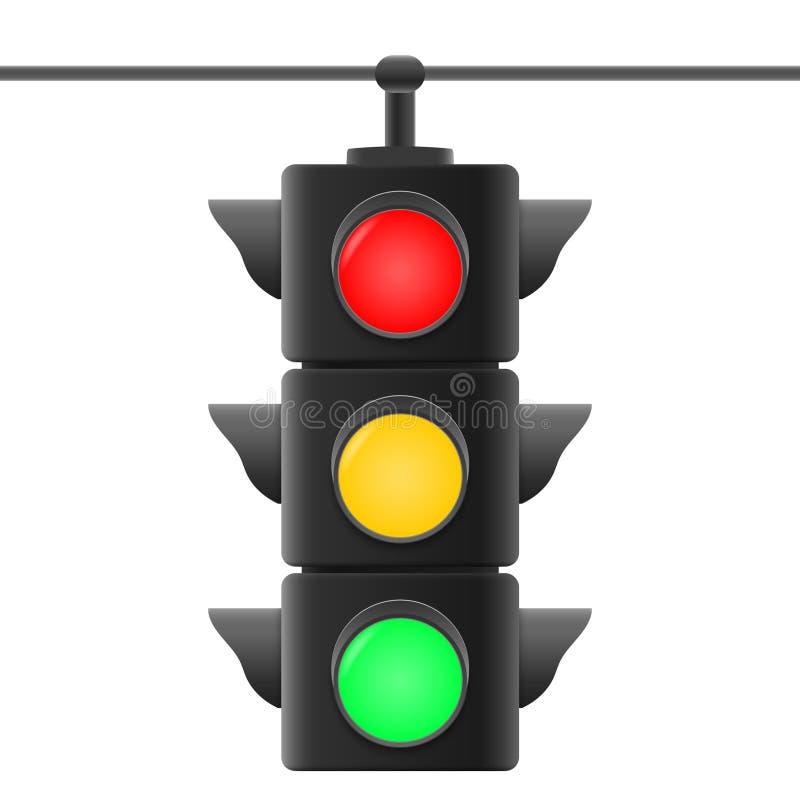 Realistic traffic lights stock illustration. Illustration of semaphore ...