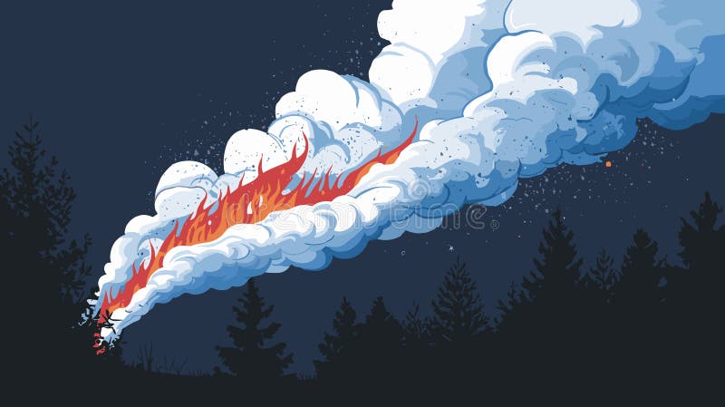 Realistic Trail of Fire Smoke Stock Vector - Illustration of rocket ...