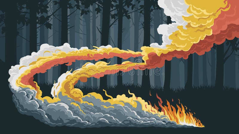 Realistic Trail of Fire Smoke Stock Vector - Illustration of ...