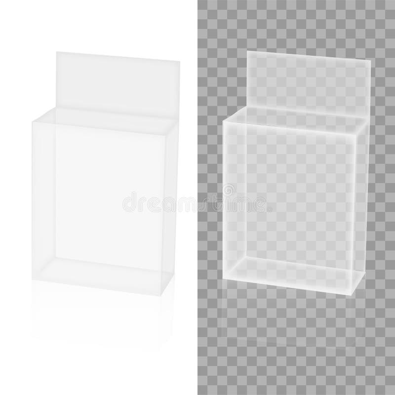 Realistic Transparency White Paper or Plastic Packaging Box. Vector ...