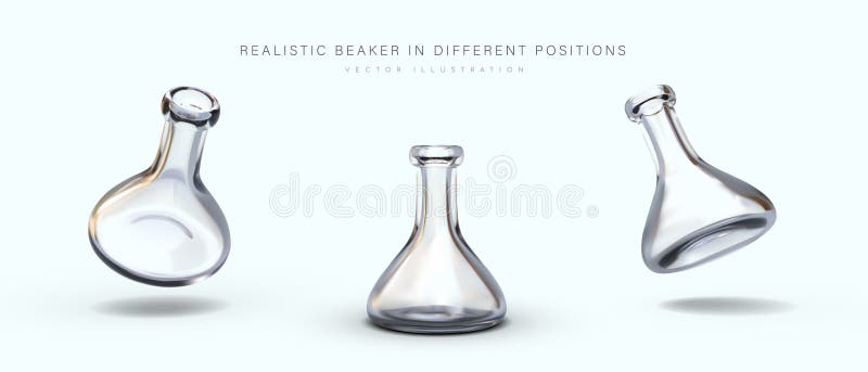 Realistic Transparent Laboratory Beaker. Empty Triangular Conical Flask ...