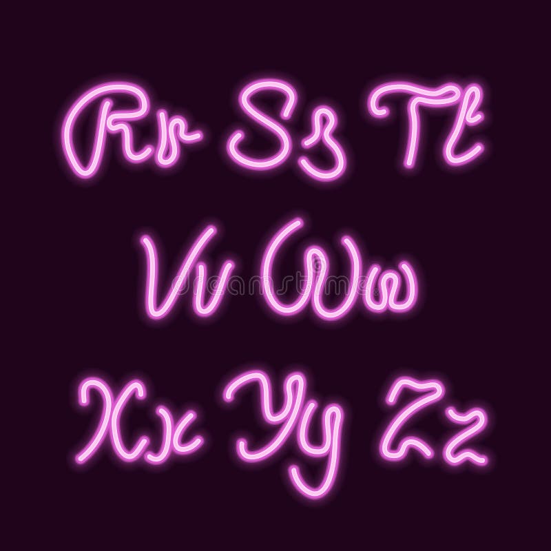 Cursive Neon Sign Stock Illustrations – 444 Cursive Neon Sign Stock ...