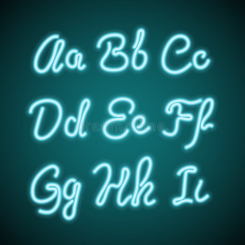 Cursive Neon Font Stock Illustrations – 3,131 Cursive Neon Font Stock ...