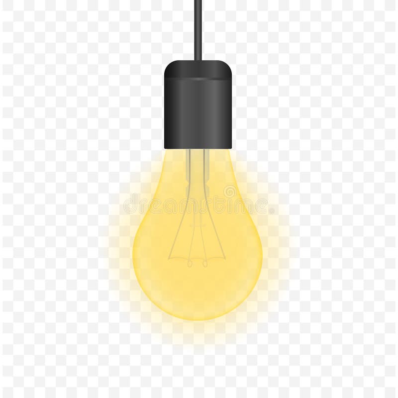 Realistic Transparent Light Bulb. Lamp, Incandescent Bulb Stock Vector ...