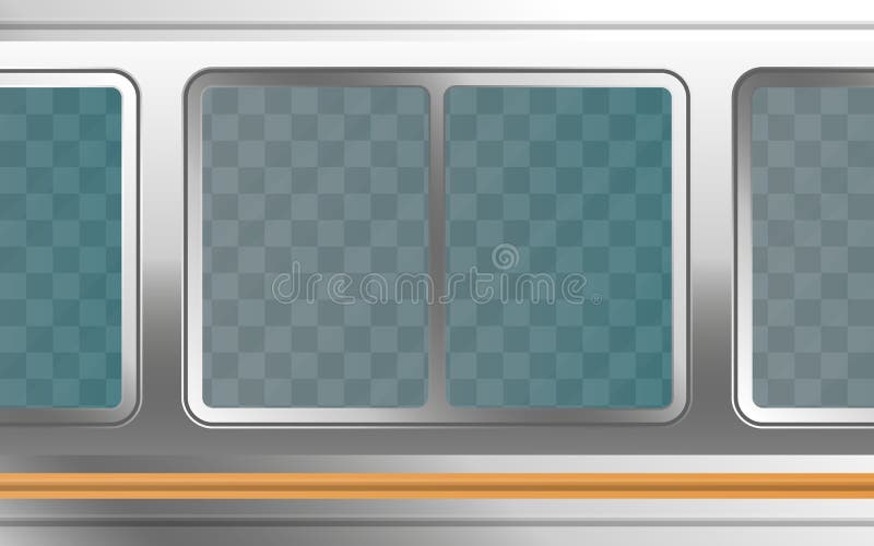 Realistic Transparent Metal Train Window. Railway Transport. Stock ...