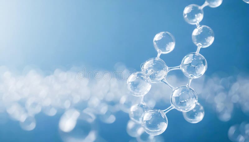 Transparent Molecules Bonding 3d Glass Atom Bonds Bright Blue ...