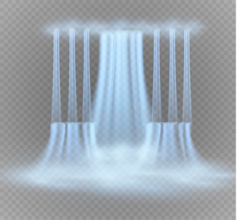 Realistic Transparent, Nature, Stream of Waterfall with Clear Water and ...