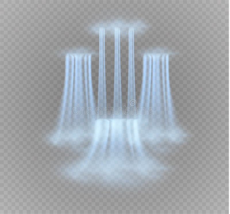 Realistic Transparent, Nature, Stream of Waterfall with Clear Water and ...