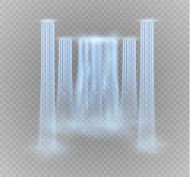 Realistic Transparent, Nature, Stream of Waterfall with Clear Water and ...