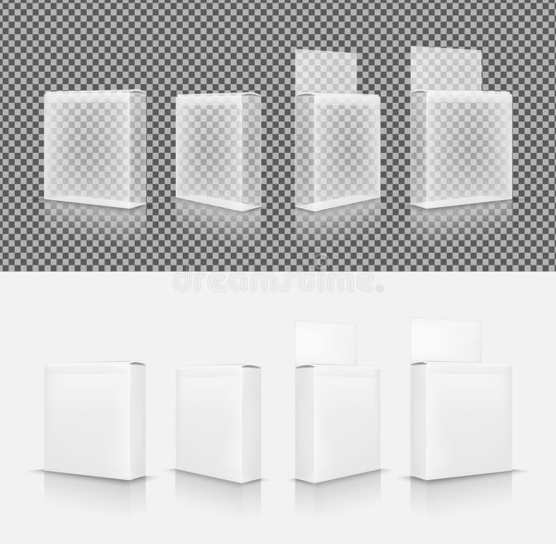 Realistic Transparent Paper or Plastic Packaging Box with Hanging Hole ...