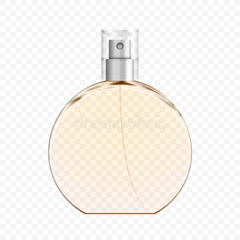 Realistic Transparent Perfume Bottle, Vector Illustration Stock Vector ...