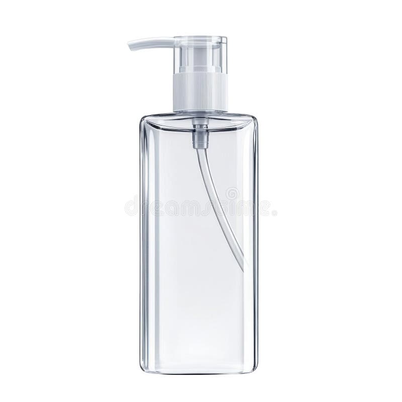 Realistic Transparent Plastic Bottle for Liquid Soap, Sanitizer, Gel or ...
