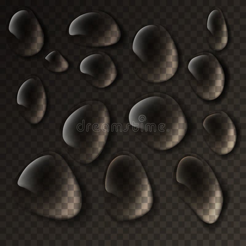 Realistic Transparent Water Drops Set Stock Vector - Illustration of ...