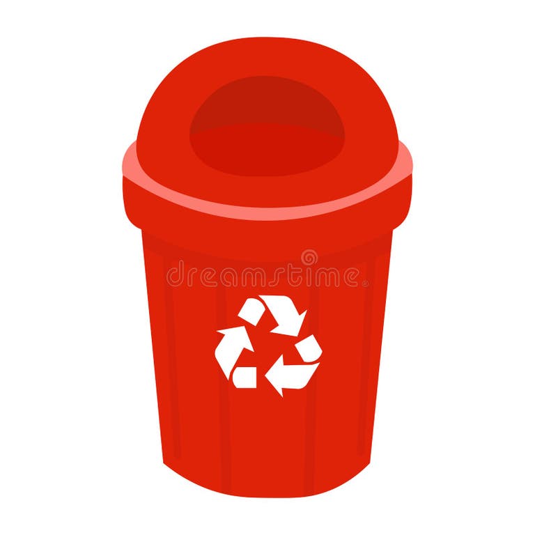 Realistic Trash Can Icon. Vector Illustration Eps 10 Stock Illustration ...