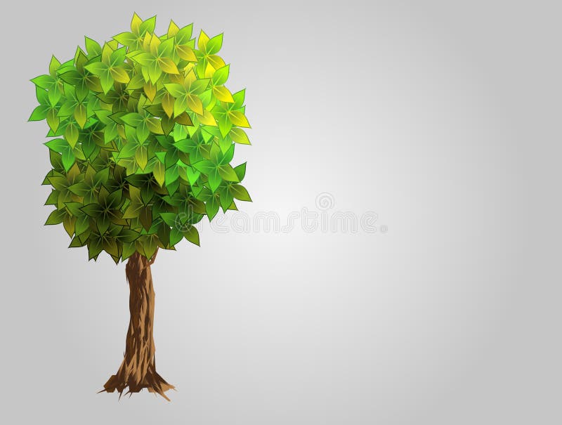 Realistic Tree, Isolated stock vector. Illustration of decor - 16725517