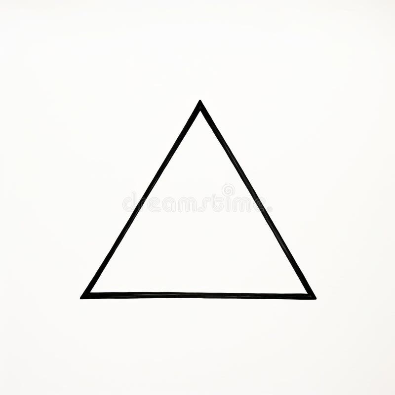 Realistic Triangle Drawing in One-line Style with Clean Lines Stock ...