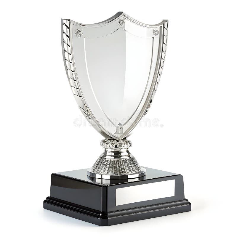 Realistic Trophy Glass Shield Isolated on White Background Stock ...