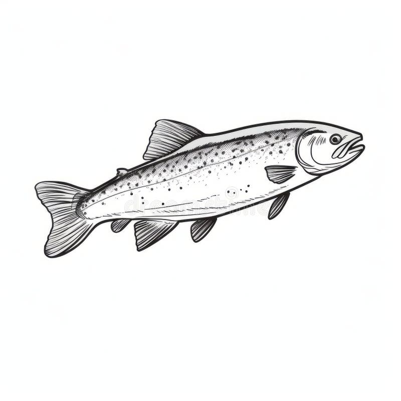 Trout Design and Illustration: Gray and Silver Artwork with Stark ...