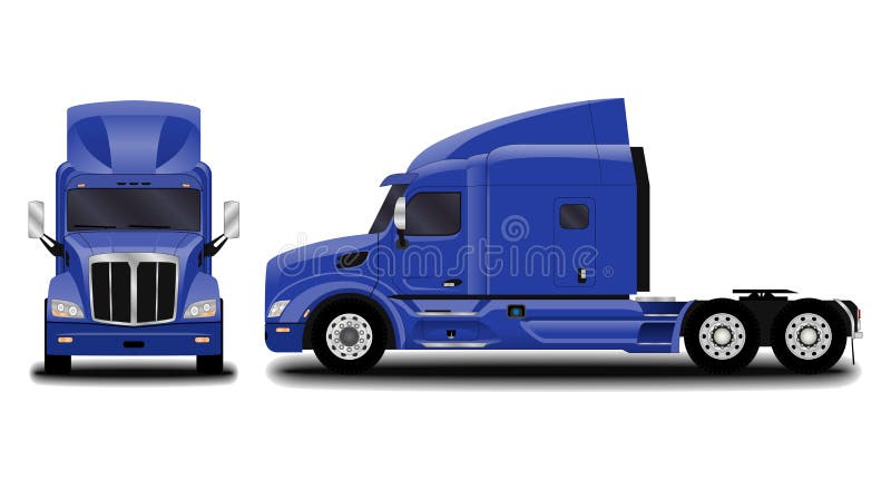 Realistic blue truck stock illustration. Illustration of auto - 110857111