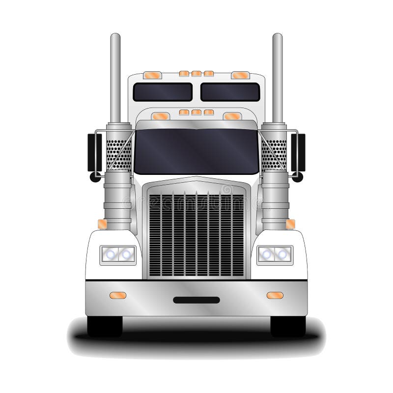 Realistic Truck. Front View. Stock Illustration - Illustration of door ...
