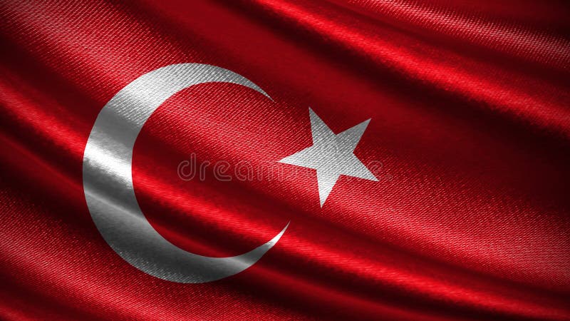 Turkey Flag with Realistic Silky Wave Texture Stock Image - Image of ...