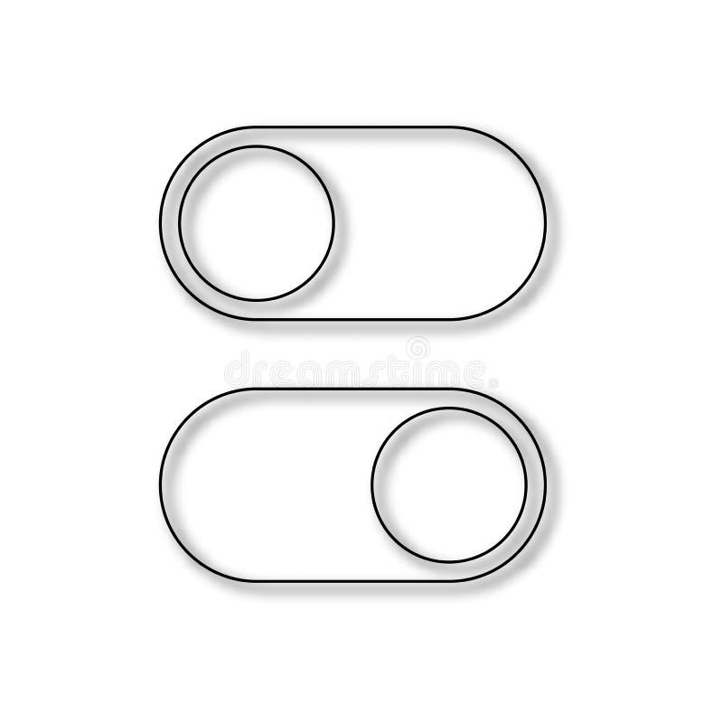 Realistic Turn on and Turn Off Swipe Buttons Isolated on White ...