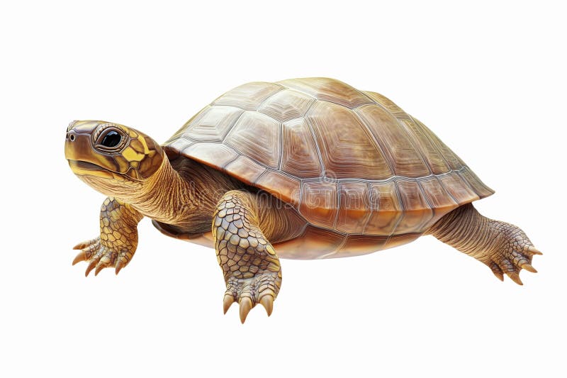 Realistic Turtle Illustration with Detailed Shell Texture on ...