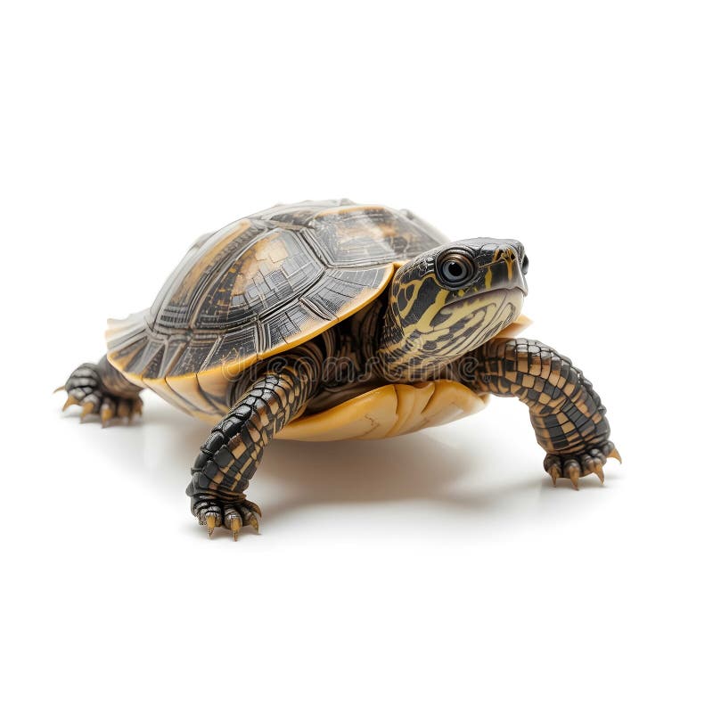 Realistic Turtle on White Background Stock Illustration - Illustration ...