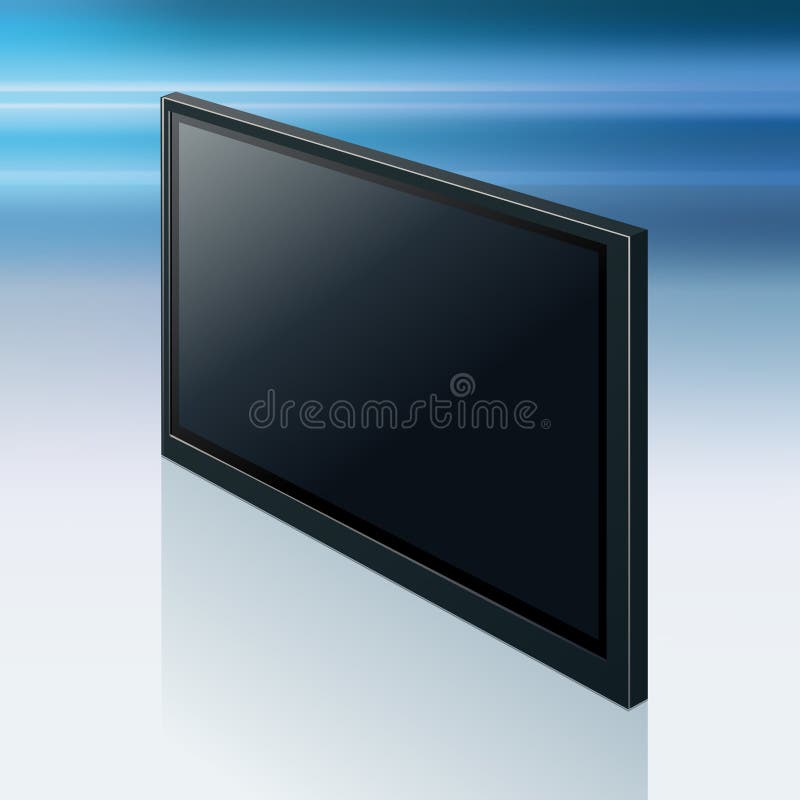 Realistic TV Screen. Modern Stylish Lcd Panel, Led Type Stock Vector ...