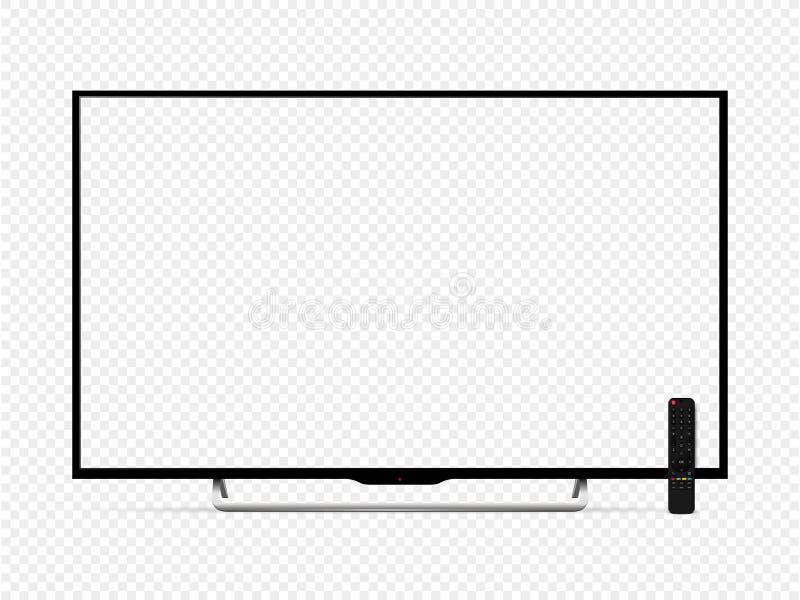 Realistic Tv Screen with Remote Control. Smart Tv Mockup Stock Vector ...