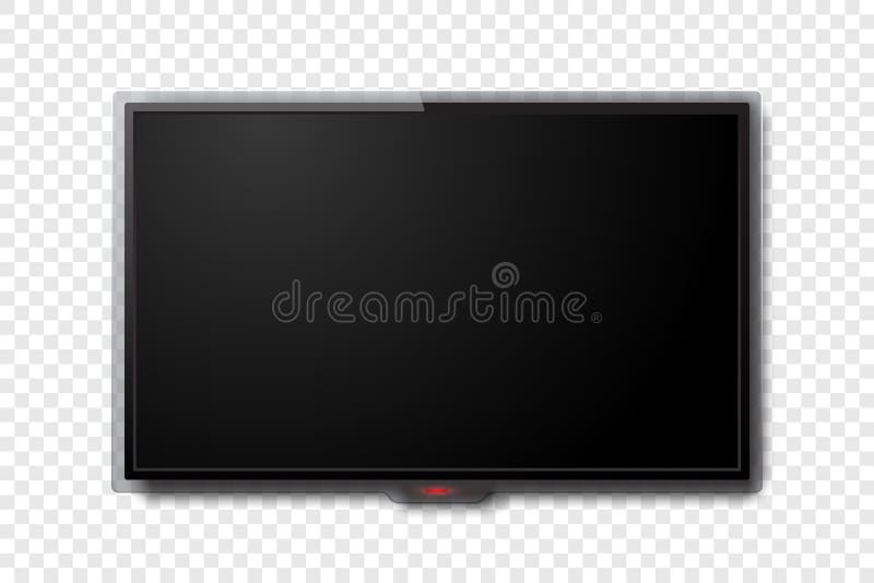 Realistic Tv Screen with Transparent Elements and Shadow Stock Vector ...