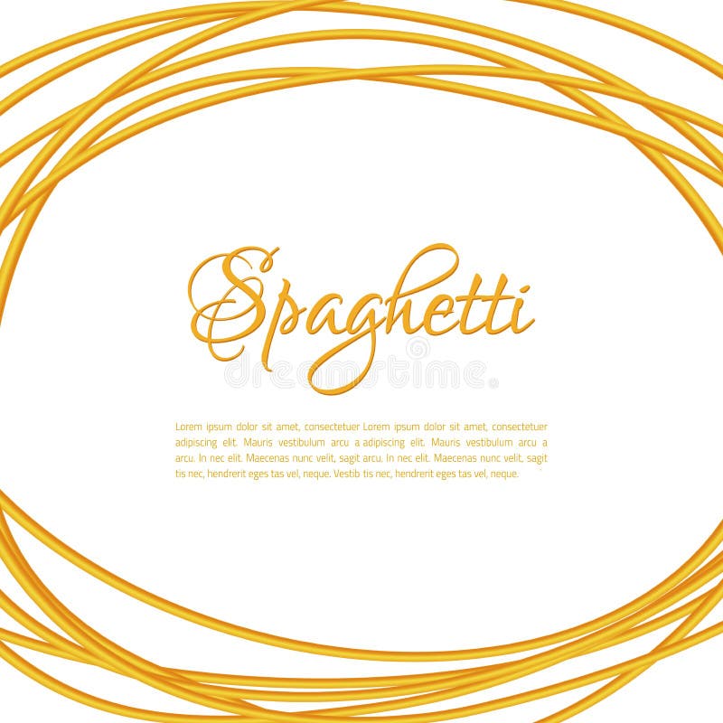 Realistic Twisted Spaghetti Pasta Circle Frame Stock Vector ...