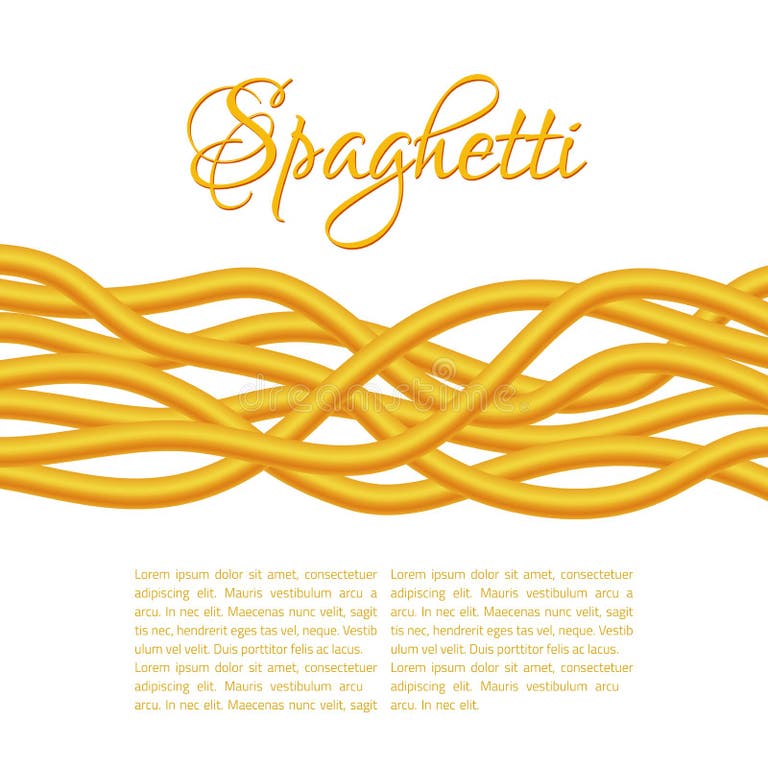 Realistic Twisted Spaghetti Pasta Stock Vector - Illustration of cover ...