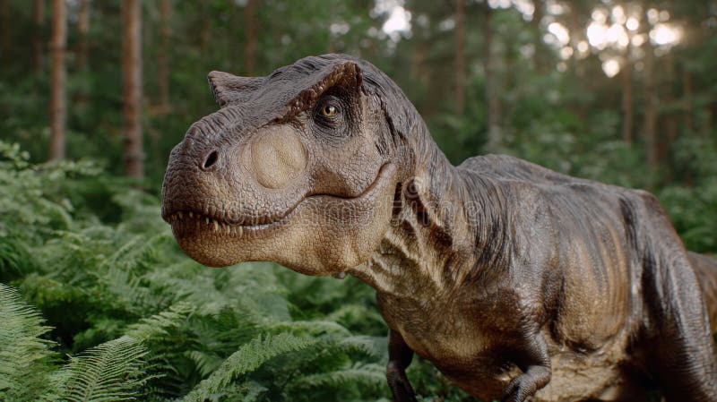 Realistic Tyrannosaurus Rex in Lush Forest Environment Stock ...