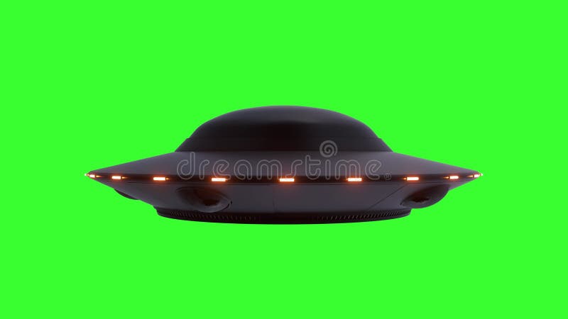 Realistic UFO with Green Screen Background. UFO with RED Lights ...