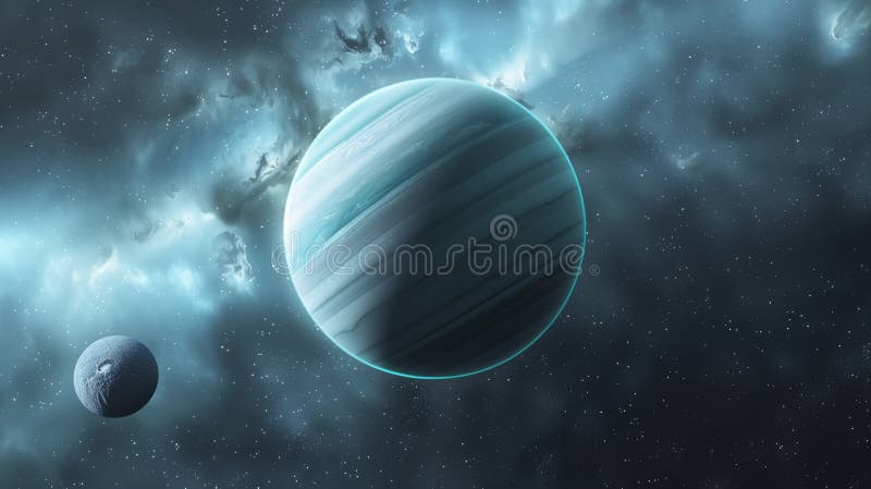 Realistic Uranus Planet in Space Stock Illustration - Illustration of ...