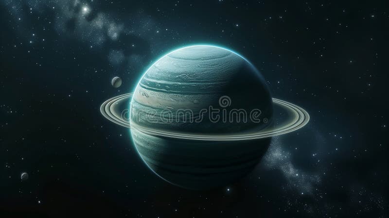 Realistic Uranus Planet in Space Stock Illustration - Illustration of ...