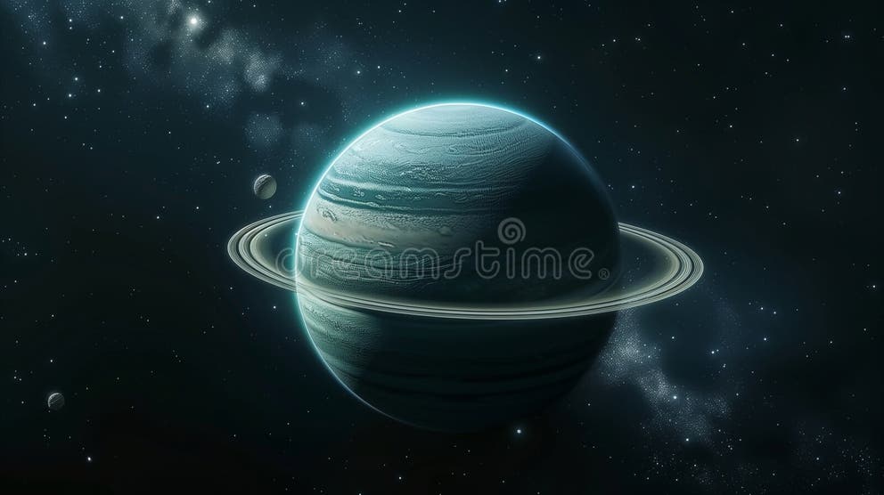 Realistic Uranus Planet in Space Stock Illustration - Illustration of ...