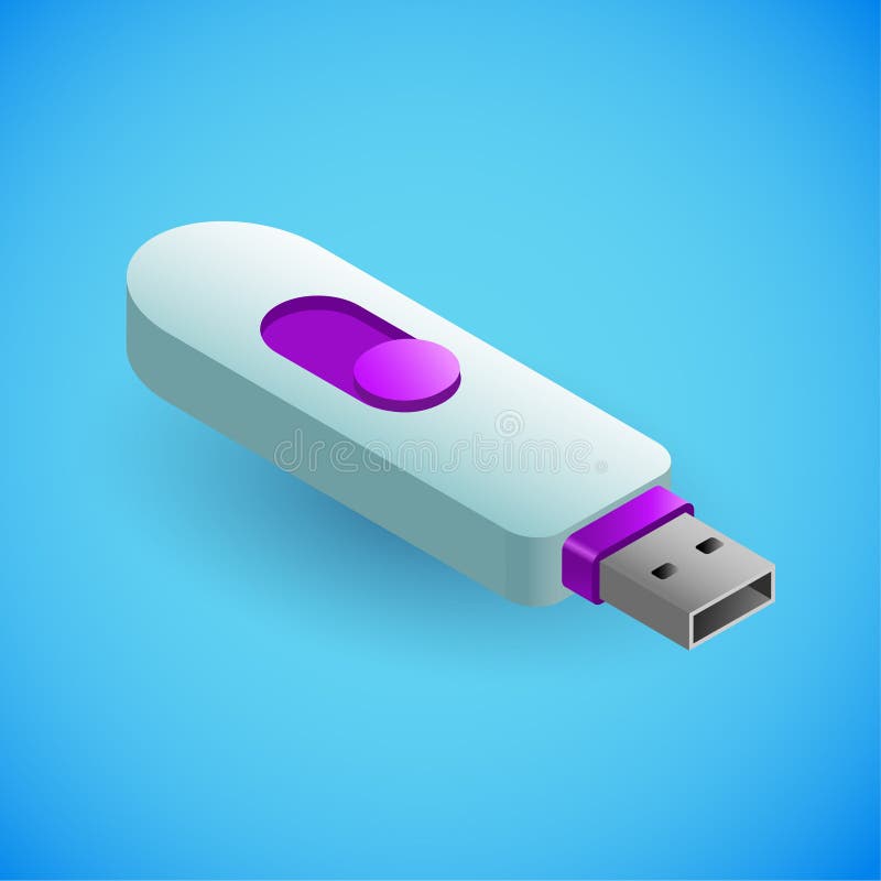 Realistic USB Flash Drive in Isometry. Vector Isometric Illustration of ...