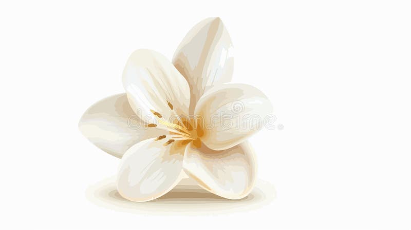 Realistic Vanilla Flower Vector Objects on White Background Stock ...