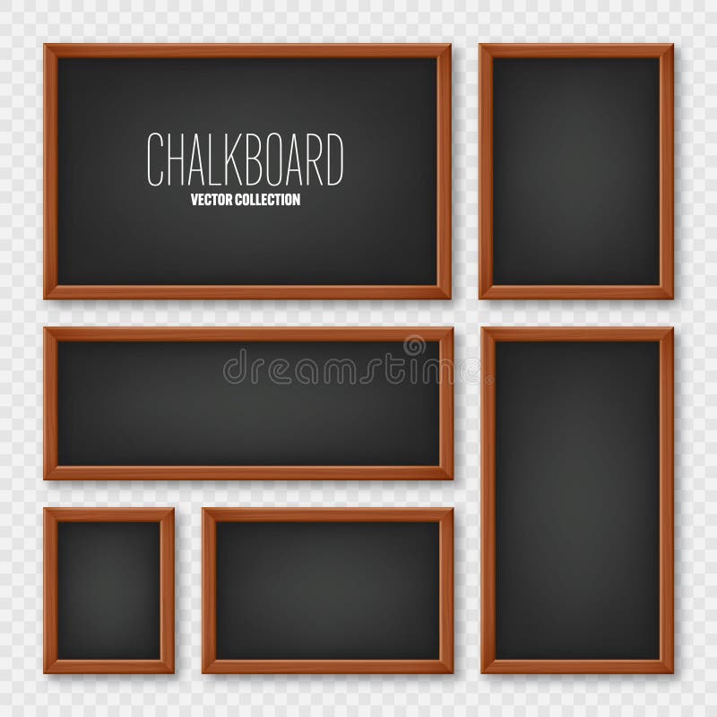 Realistic Various Chalkboards in a Wooden Frame. Black Restaurant Menu ...