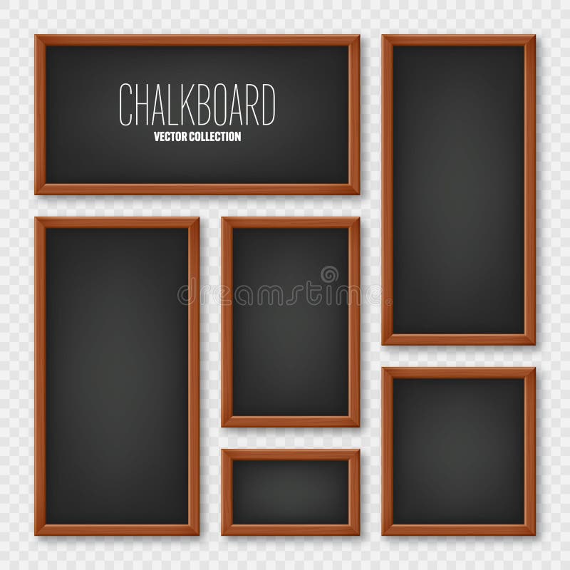 Realistic Various Chalkboards in a Wooden Frame. Black Restaurant Menu ...