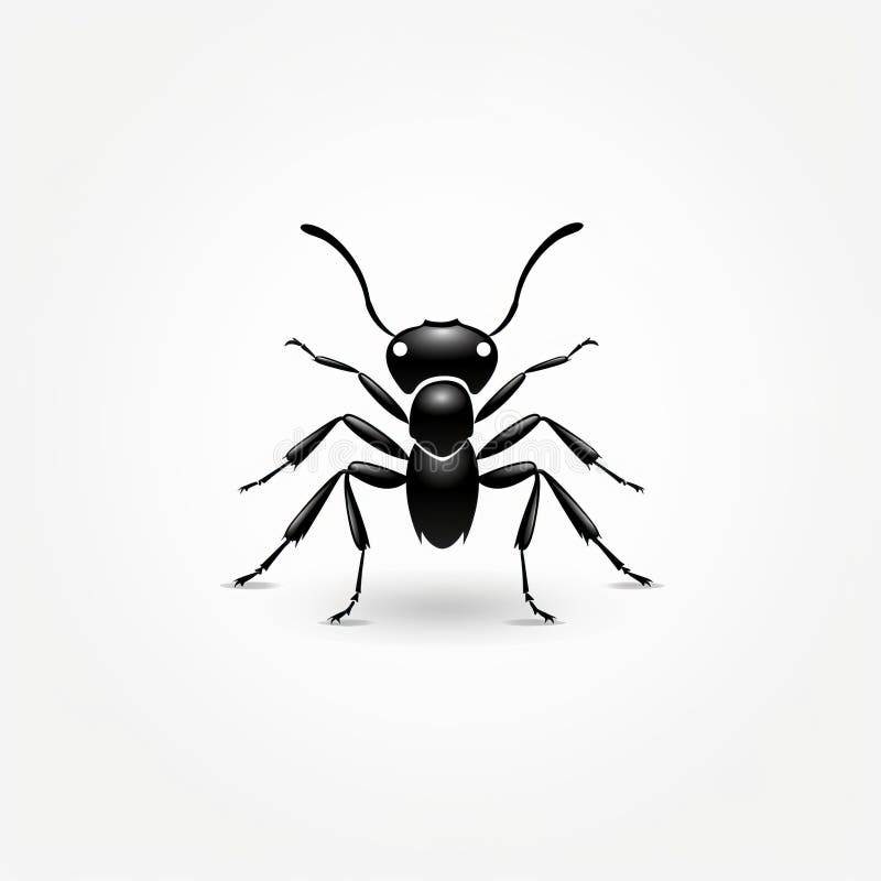 Realistic Vector Black Ant on White Background Stock Illustration ...