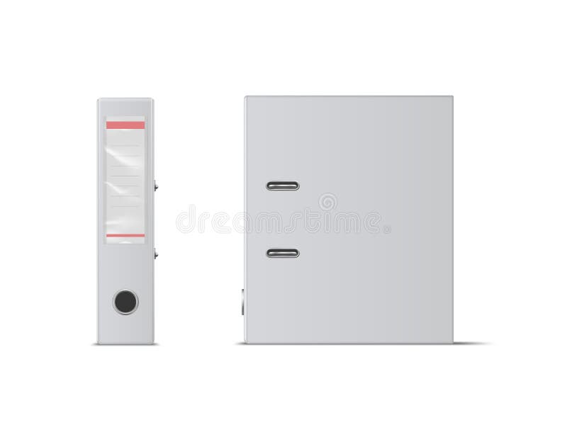 Realistic Vector Blank Office Binder with Metal Rings, Standing, Back ...