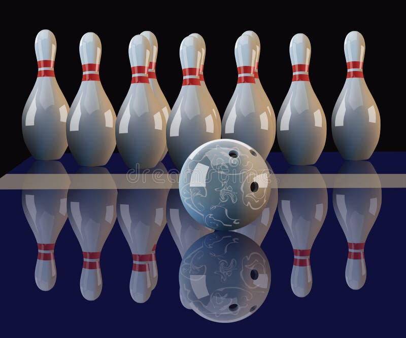 Realistic Vector Bowling Ball and Pins. Stock Vector - Illustration of ...