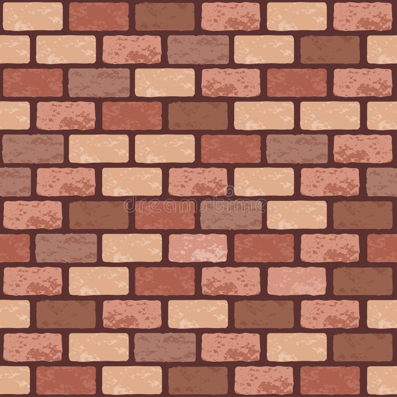 Realistic Vector Brick Wall Seamless Pattern. Flat Red and Brown Wall ...