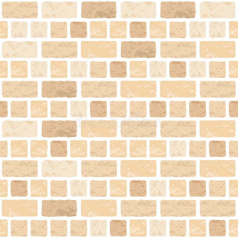 Realistic Vector Brick Wall Seamless Pattern. Flat Yellow Wall Texture ...